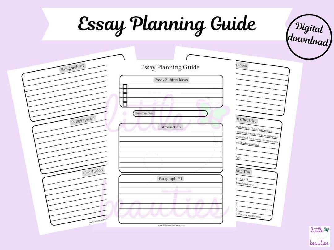 Printable Essay Planner, Essay Planning Guide, Essay Template, Essay ...