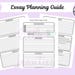 Printable Essay Planner, Essay Planning Guide, Essay Template, Essay ...