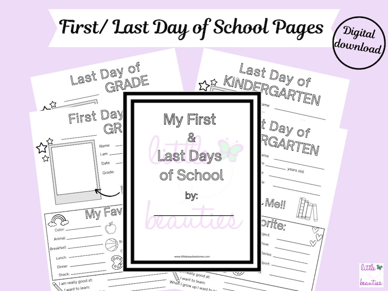 First and Last Day of School Printable, First Day of School Worksheet ...