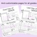 First and Last Day of School Printable, First Day of School Worksheet ...