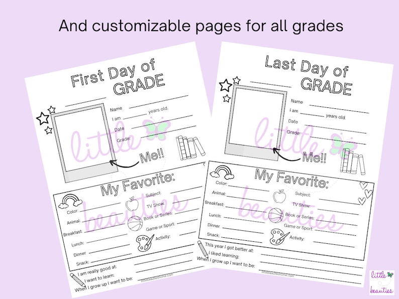 First and Last Day of School Printable, First Day of School Worksheet ...