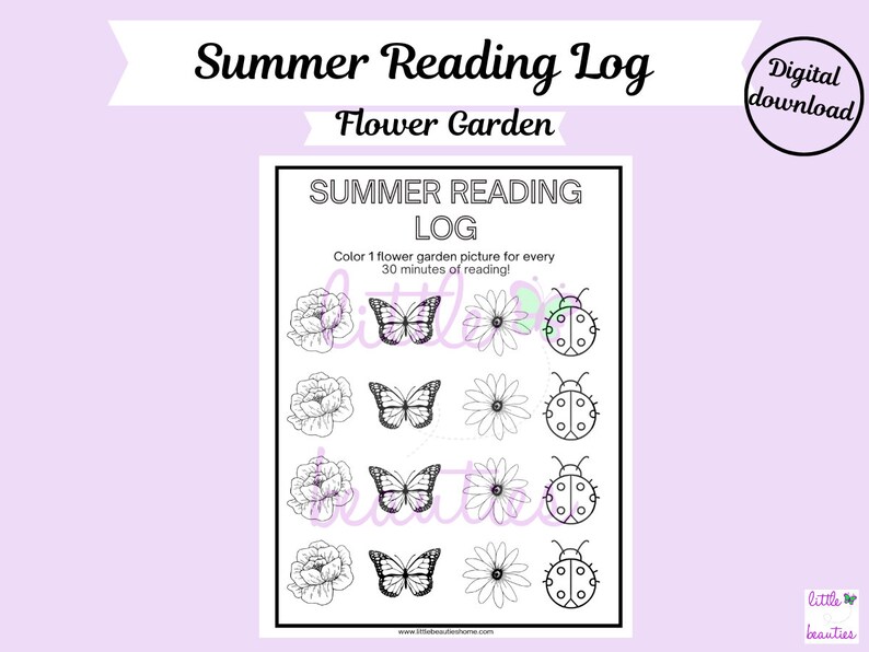 Summer Reading Log, Printable, Summer Reading Tracker, Coloring, Summer ...