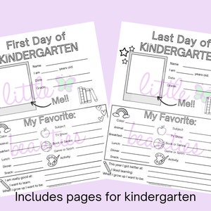 First and Last Day of School Printable, First Day of School Worksheet ...