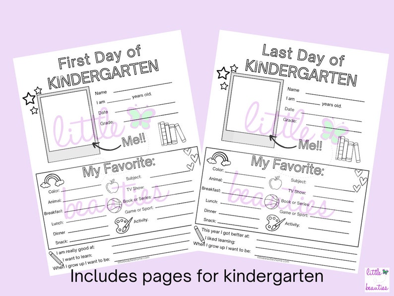 First and Last Day of School Printable, First Day of School Worksheet ...