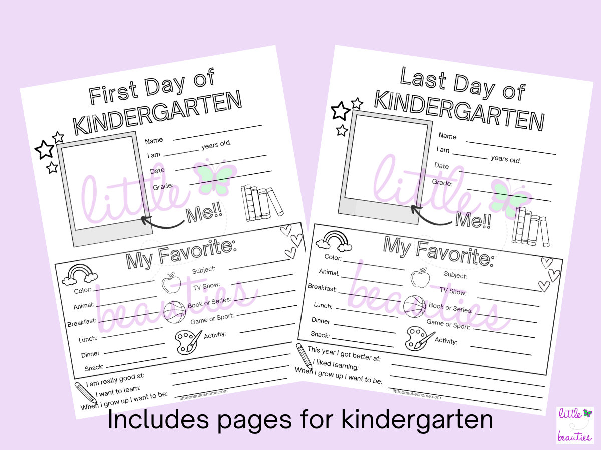 First and Last Day of School Printable, First Day of School Worksheet ...