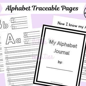 Alphabet Traceable Practice Pages, ABC Tracing Journal, ABC Tracing ...