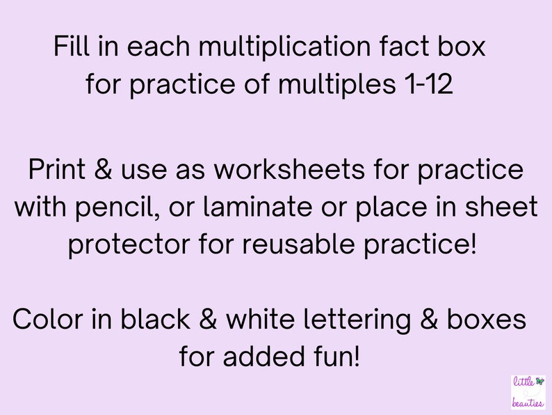 Multiplication Chart, Multiplication Worksheet, Multiplication Practice ...