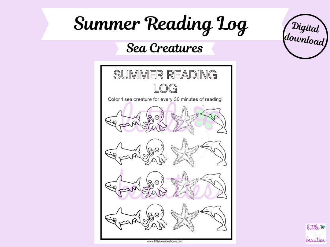 Summer Reading Log, Printable, Summer Reading Tracker, Reading Coloring ...