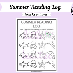 Summer Reading Log, Printable, Summer Reading Tracker, Reading Coloring ...