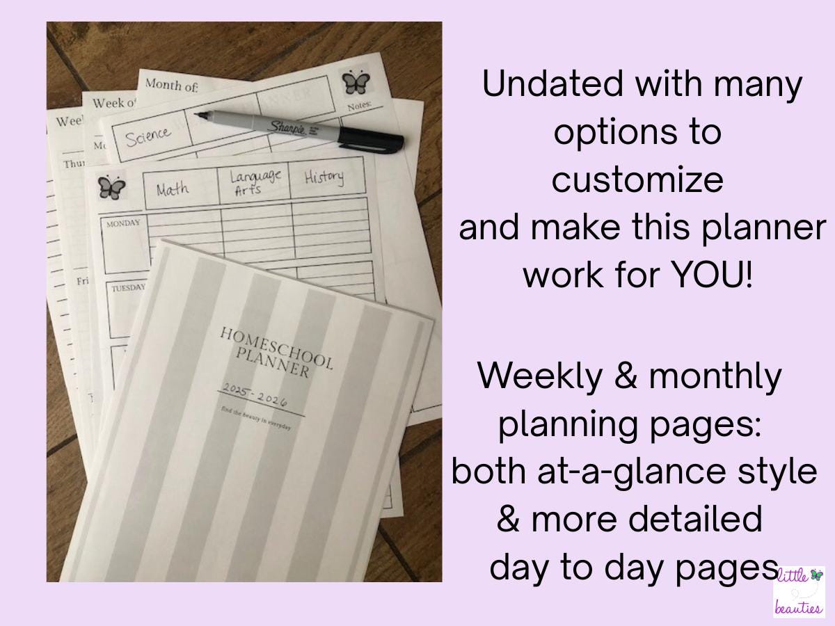 Homeschool Planner, Printable Homeschool Planner, Undated Planner ...