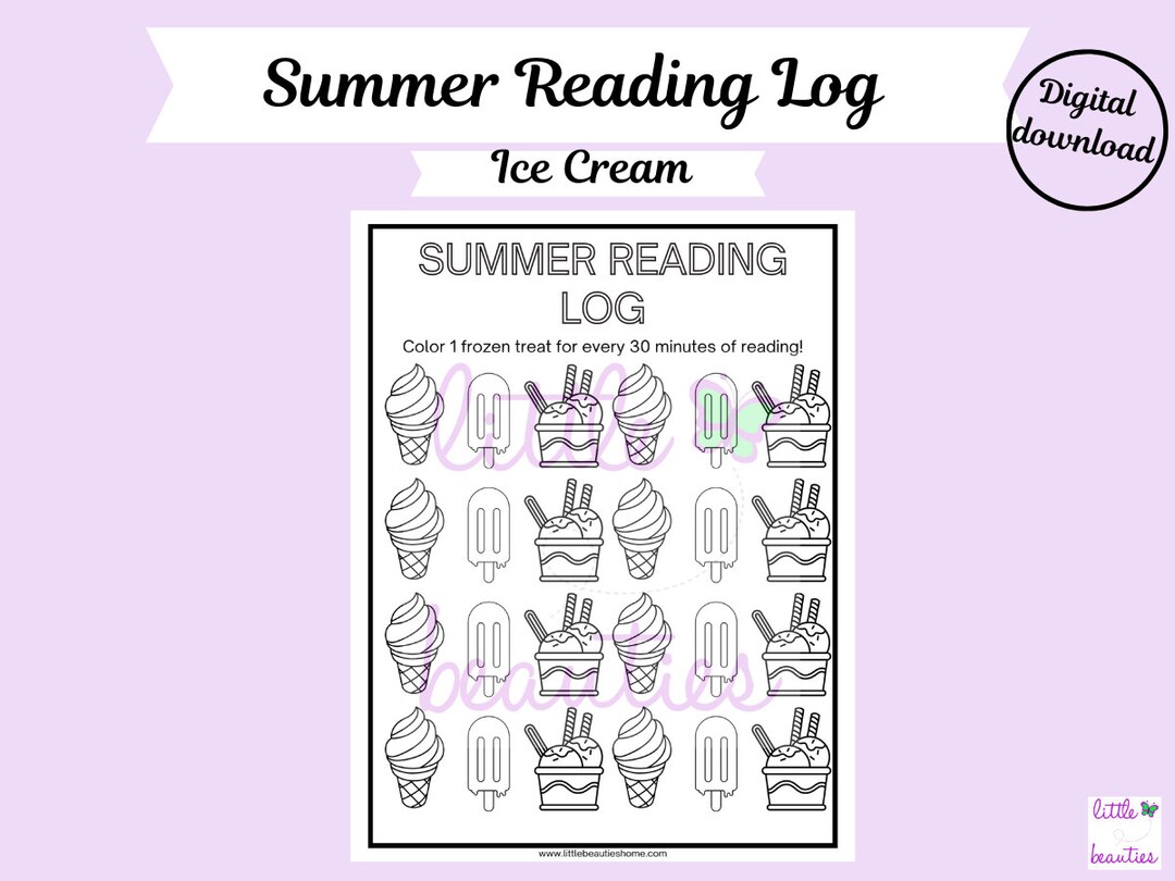 Summer Reading Log, Printable, Summer Reading Tracker, Reading Coloring ...