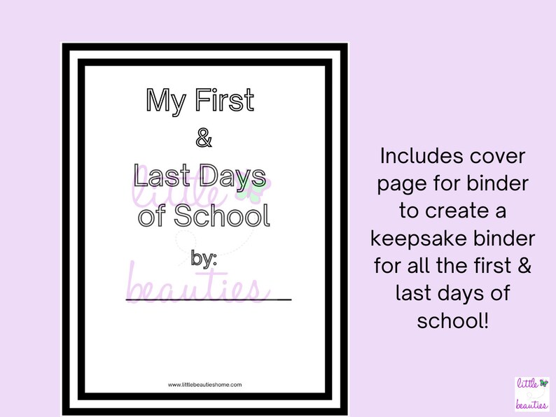 First and Last Day of School Printable, First Day of School Worksheet ...