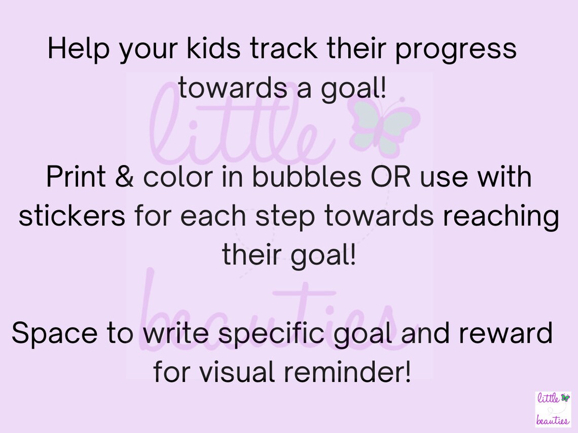 Goal Chart for Kids, Reward Chart for Kids, Printable Goal & Reward ...