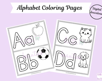 Alphabet Coloring Pages - Etsy