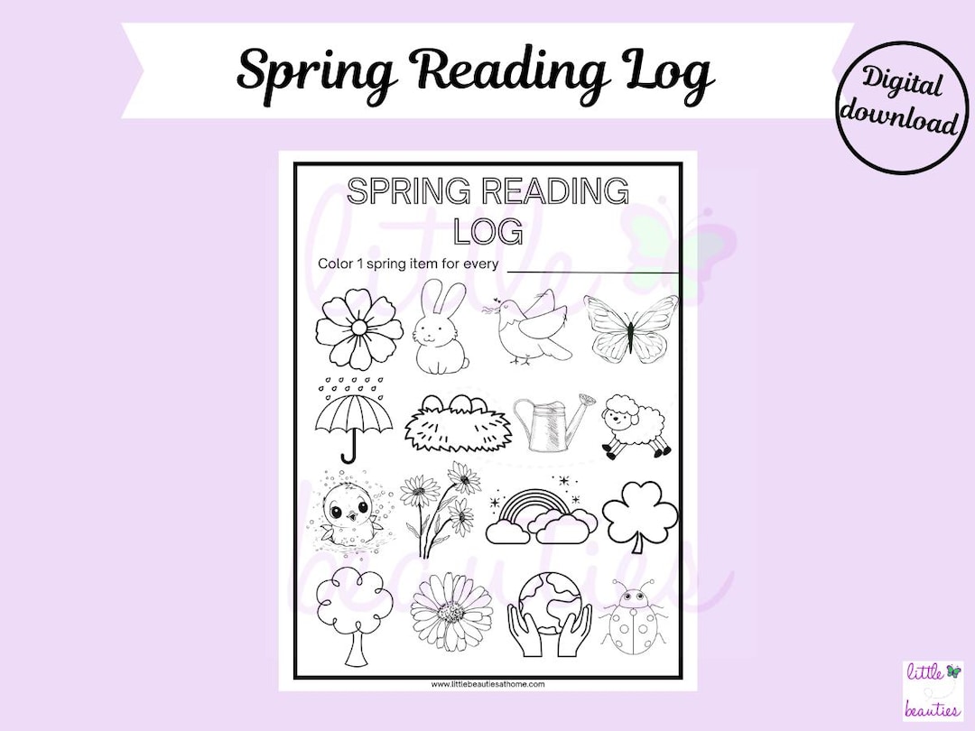 Spring Reading Log, Spring Printable, Reading Tracker, Spring Reading ...