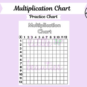 Multiplication Chart, Multiplication Worksheet, Multiplication Practice ...
