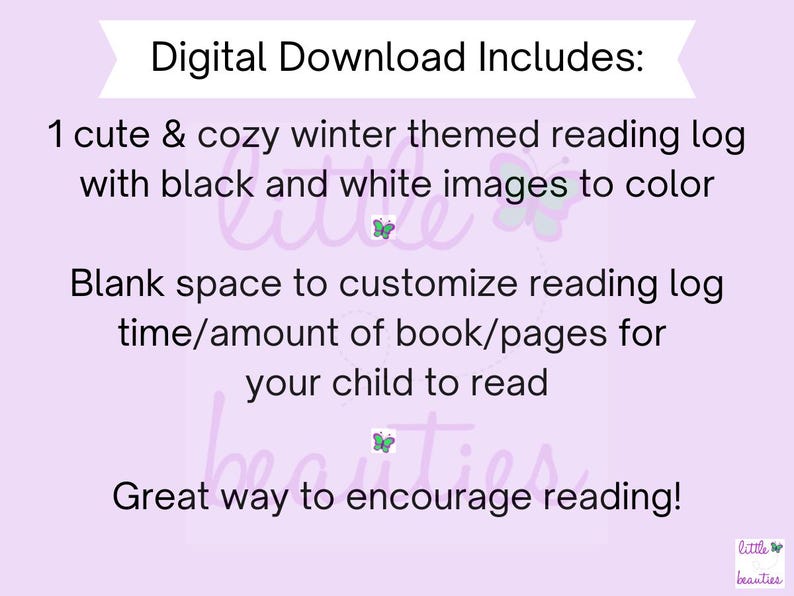 Winter Reading Log, Winter Printable, Reading Tracker, Winter Reading ...