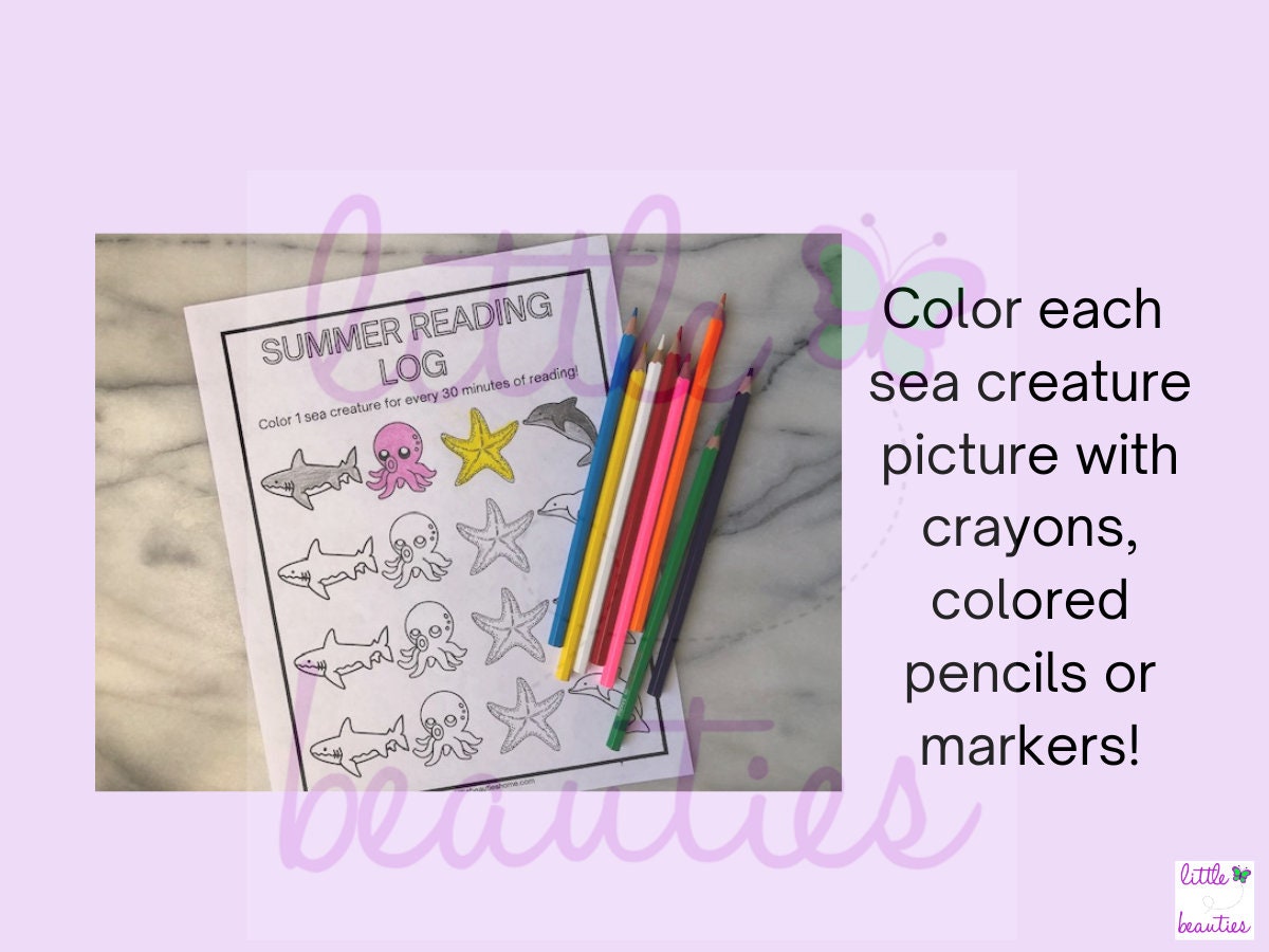 Summer Reading Log, Printable, Summer Reading Tracker, Reading Coloring ...