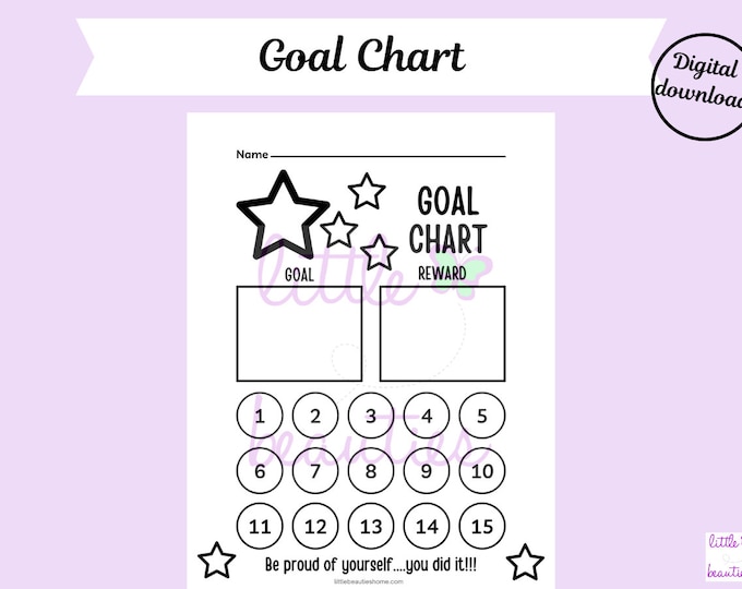 PRINTABLE, Challenge Tracker for Kids, Goal Tracker, Sticker Chart ...