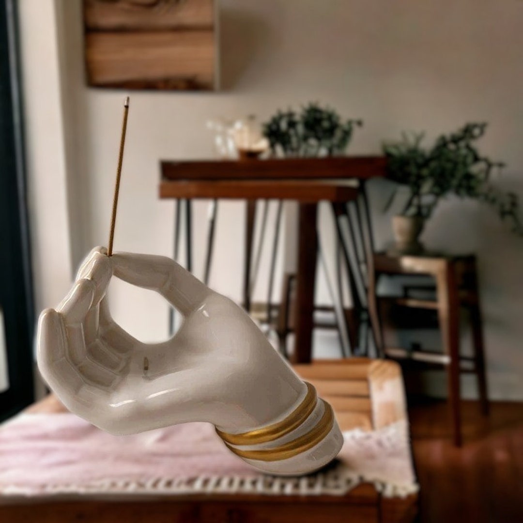 Handmade Hand Incense Stick Holder, Unique Ceramic No-spill Incense ...