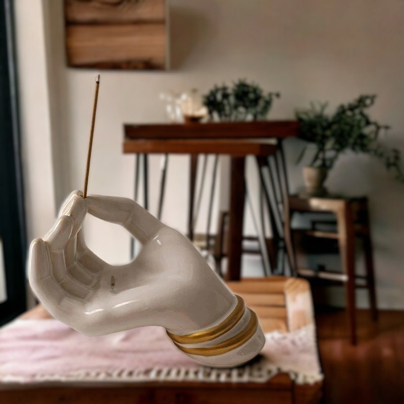 Handmade Hand Incense Stick Holder, Unique Ceramic No-spill Incense ...
