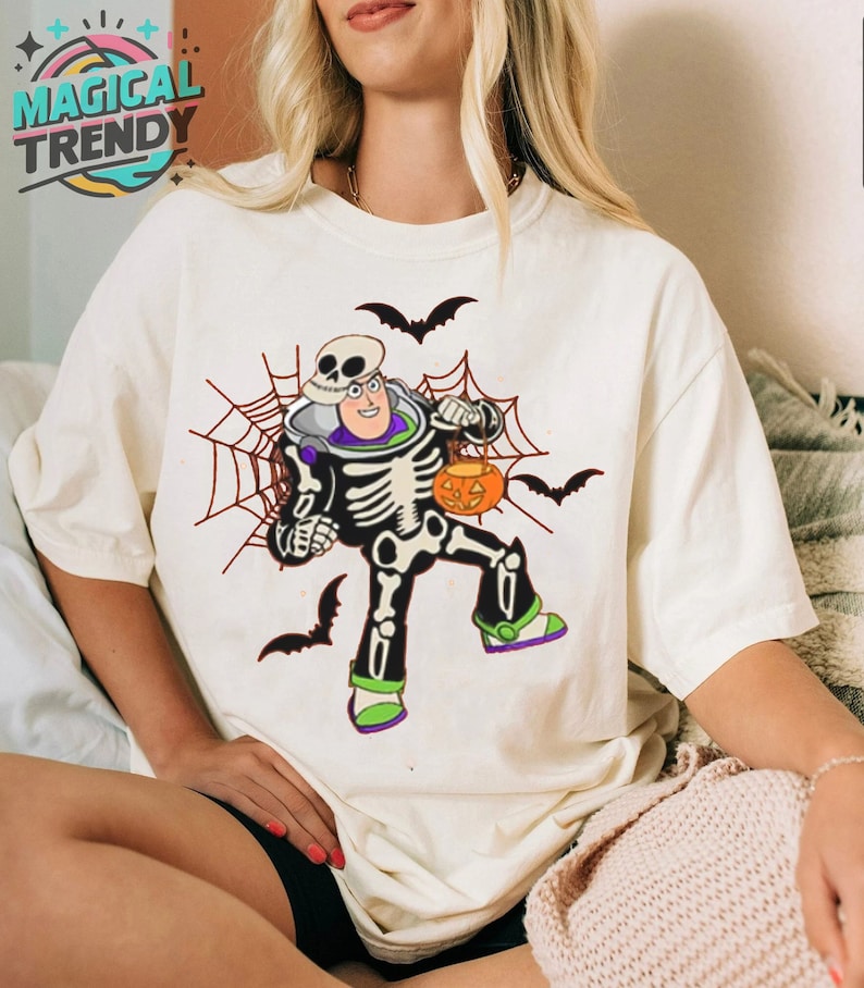 Disney Toy Story Skeleton Pumpkin Halloween Shirt, Woody Buzz Lightyear ...