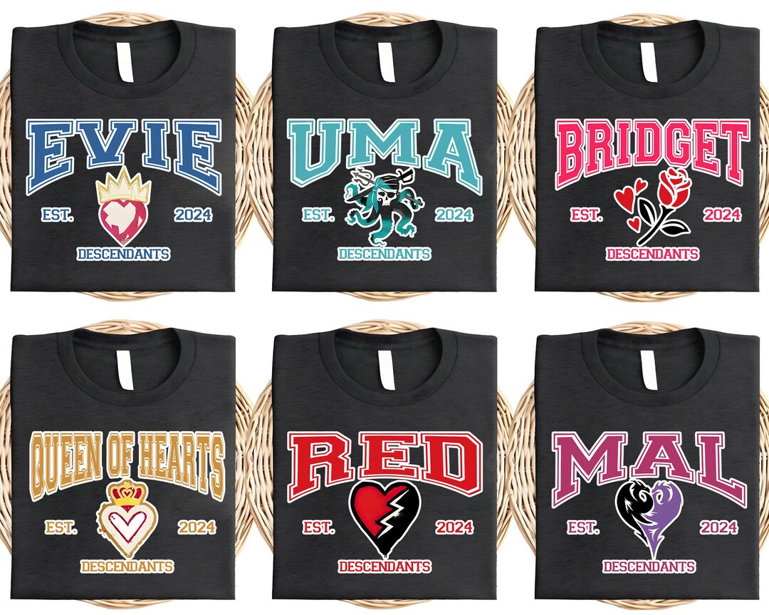 Vintage Descendants the Rise of Red Characters Symbol Shirt, Disney ...