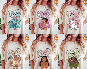Disney Castle Watercolor Moana Characters Shirts, Moana 2 Movie 2024 ...