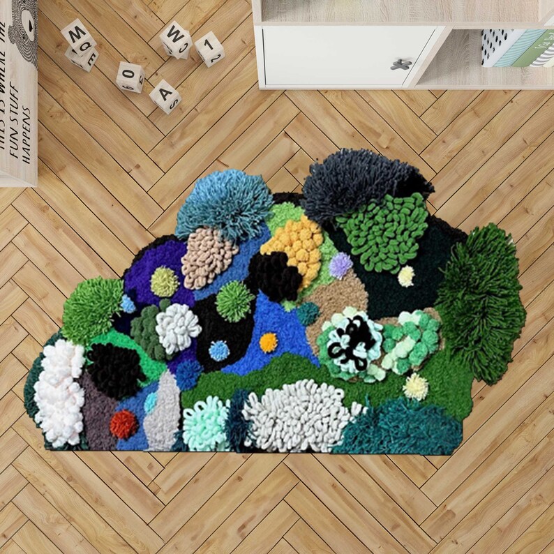 Green Moss Rug, Moss Look Soft Digital Print Carpet, Custom Rugs, Moss ...