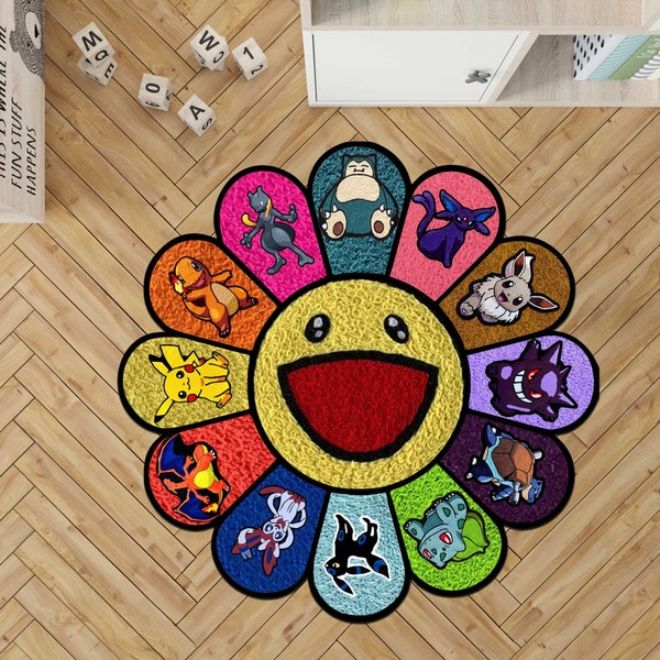 Murakami Flower Anime Rug - Etsy