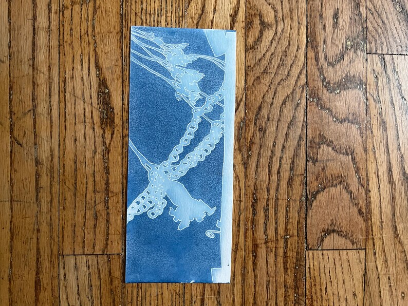 Original Cyanotype/mixed Medium Collage Style Print 9.5x4" - Etsy