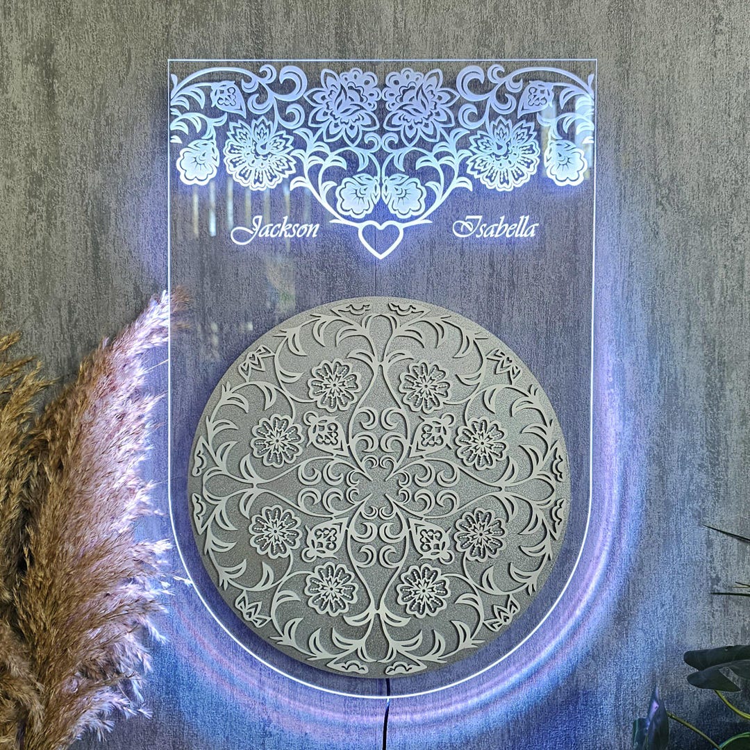 Personalized LED Night Lamp: Laser Engraved Acrylic Wall Decor - Etsy