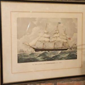 Vintage Framed the Iron Clipper Ship cornwallis Nautical Engraving by ...