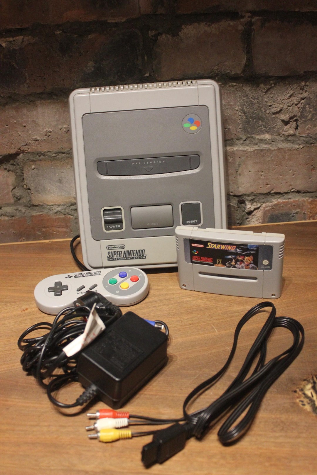 Super Nintendo PAL Console Full Set up PSU Controller AV Cable ...