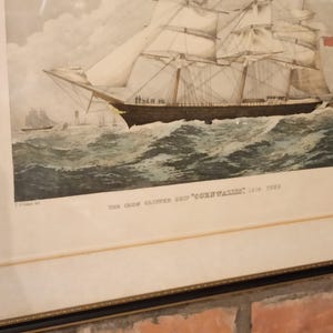Vintage Framed the Iron Clipper Ship cornwallis Nautical Engraving by ...