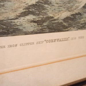 Vintage Framed the Iron Clipper Ship cornwallis Nautical Engraving by ...