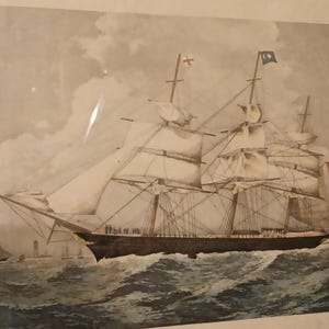 Vintage Framed the Iron Clipper Ship cornwallis Nautical Engraving by ...
