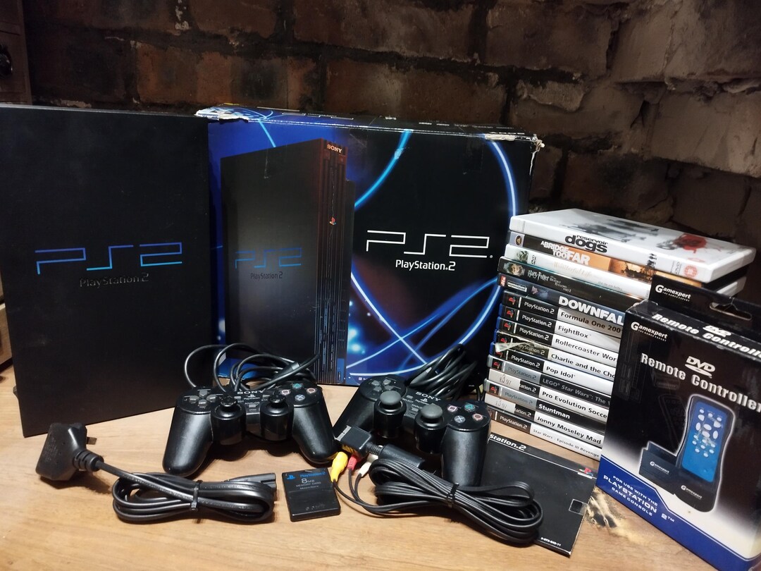 PS2 Fat Console 5003 Box Bundle With Games Dvds & More - Etsy