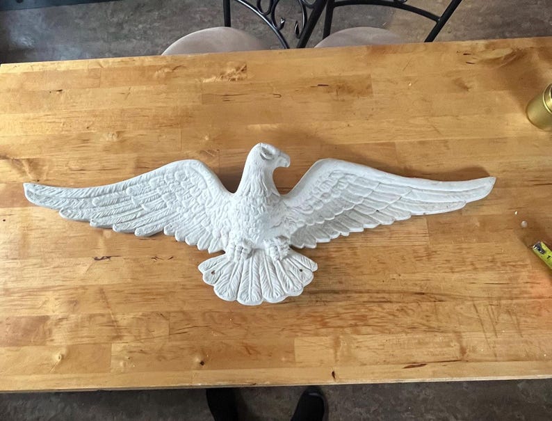 Vintage Huge American Bald Eagle Metal Wall Plaque 28” Long Made in USA ...