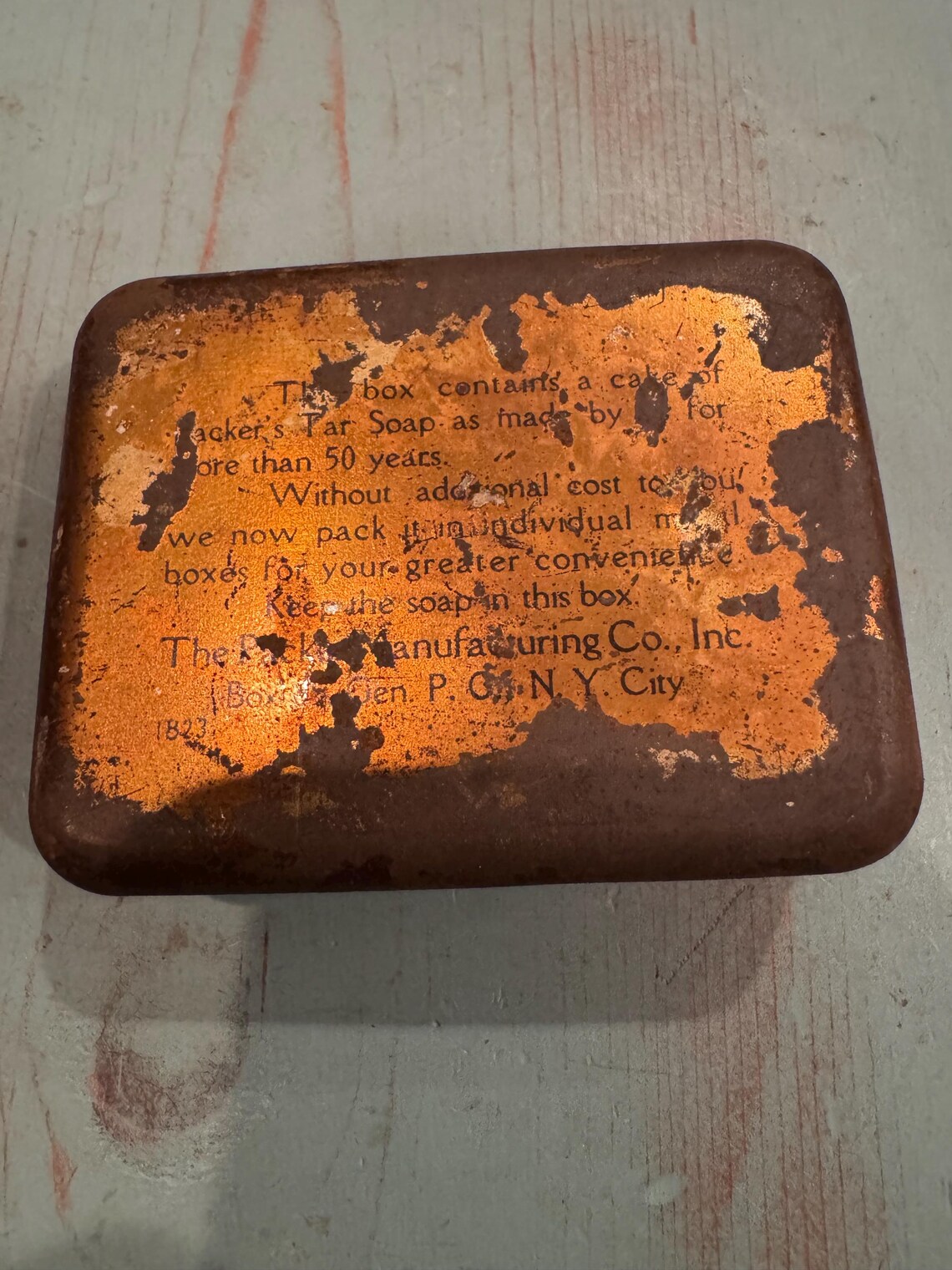 Vintage Packers Healing Tar Soap Empty Tin the Packer Mfg. Co. NY WITH ...