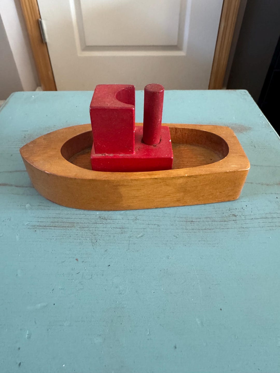 Vintage Taiwan Peg Antique Wood Boat - Etsy