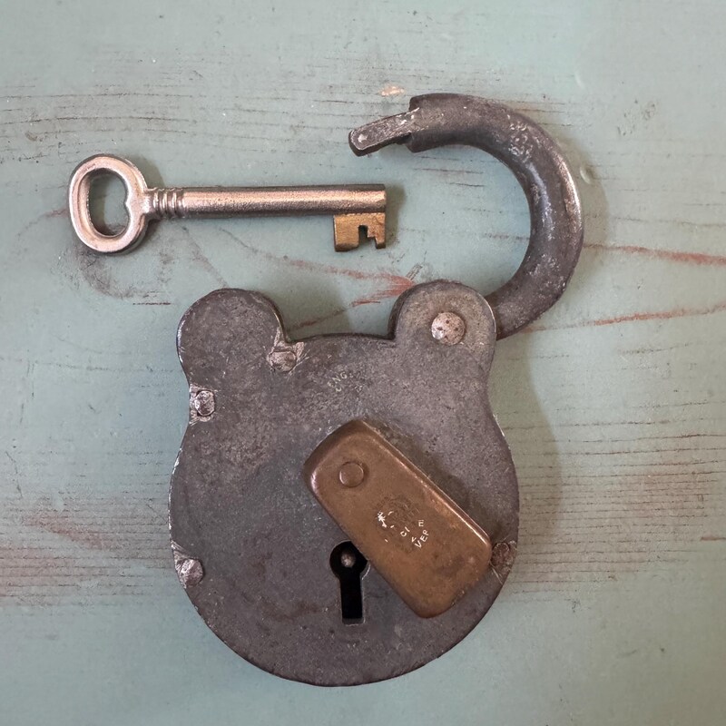Antique Padlock and Key - Etsy