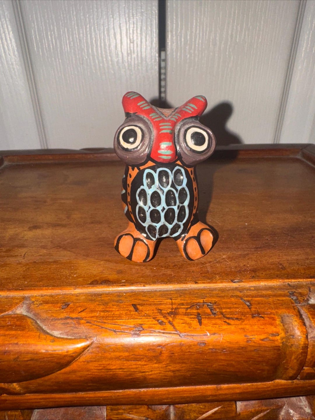 Owl Bird Terracotta Pottery Mexican Spanish Hand Made Figurine Whistle ...