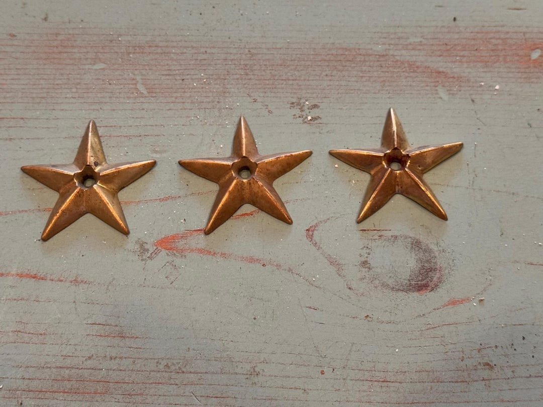 3 Center Hole Antique Brass Stars 1-3/4" - Etsy