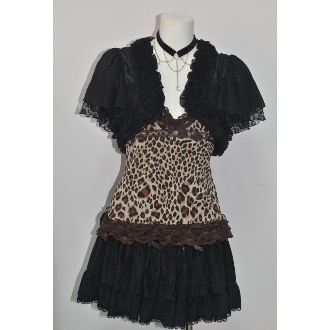 Japanese Brand Brown Leopard Print Women's Tank Top Vintage - Etsy