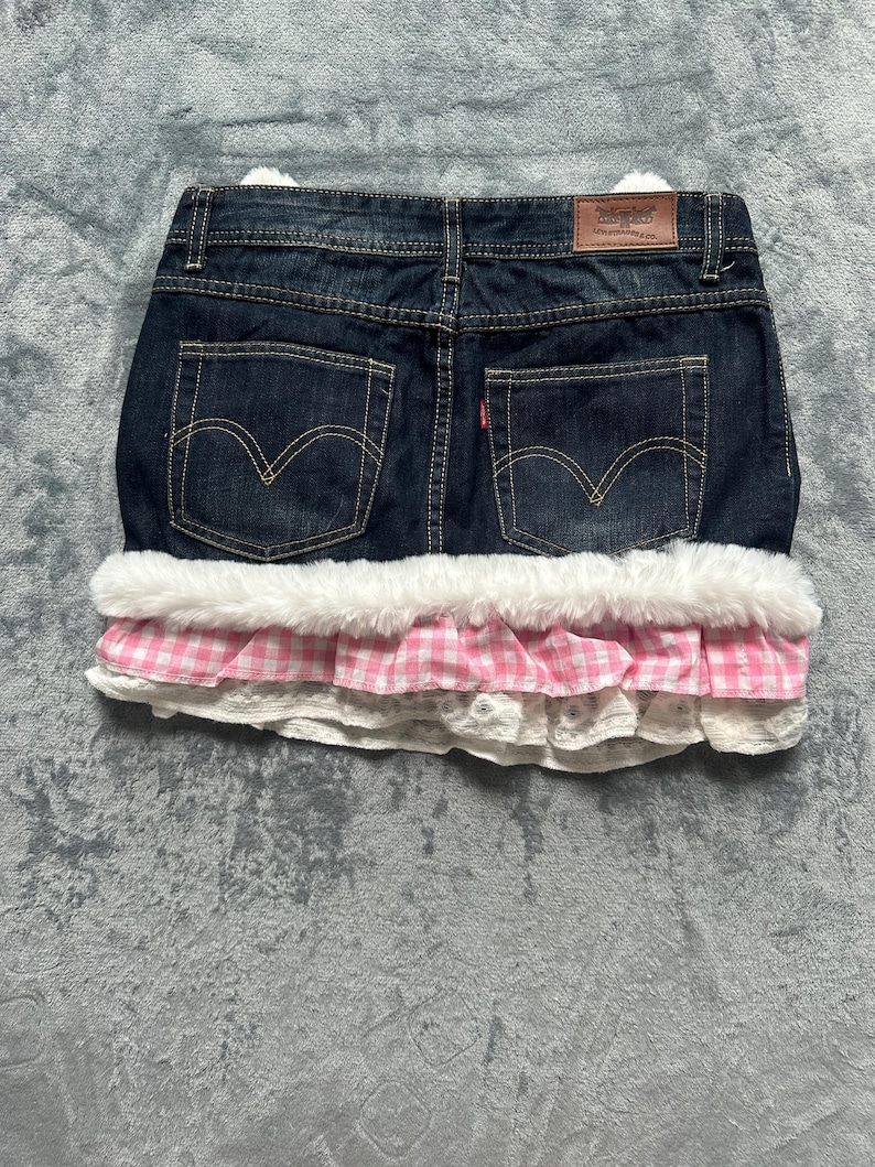 Reworked Denim Pink Hello Kitty Skirt - Etsy