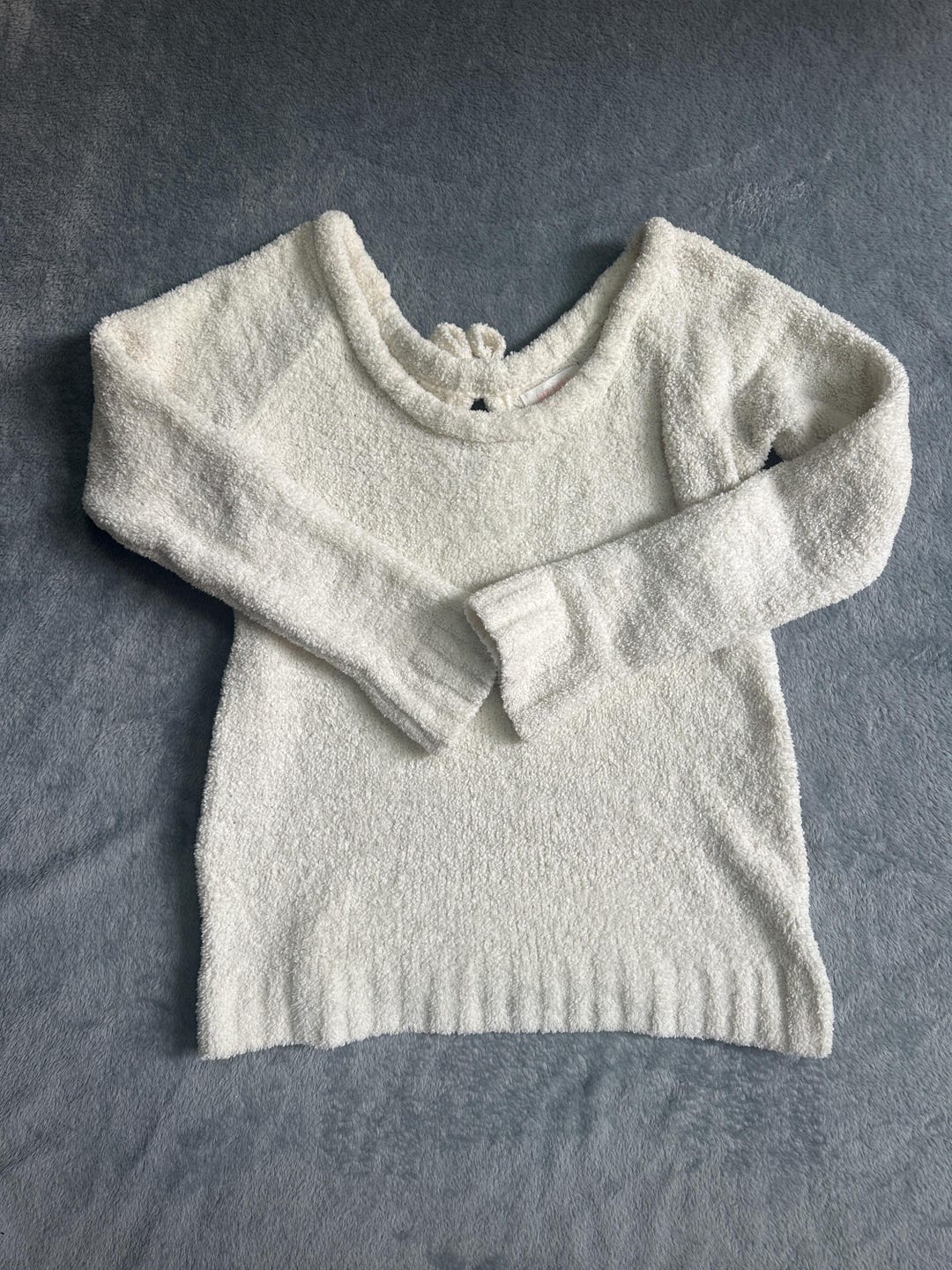 Liz Lisa White Fluffy Jumper With a Cute Bow on the Back - Etsy