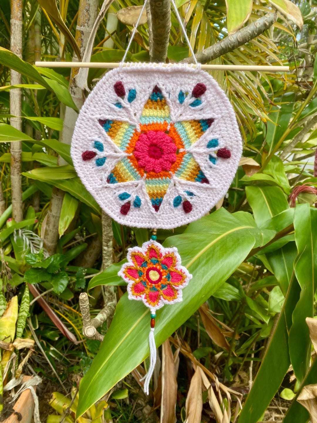 Spirit Flower - Crochet Mandala Wall Hanging, Crochet Art, Boho Wall ...