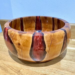 Bowl Handmade From Plum Wood and Crimson Resin - Etsy