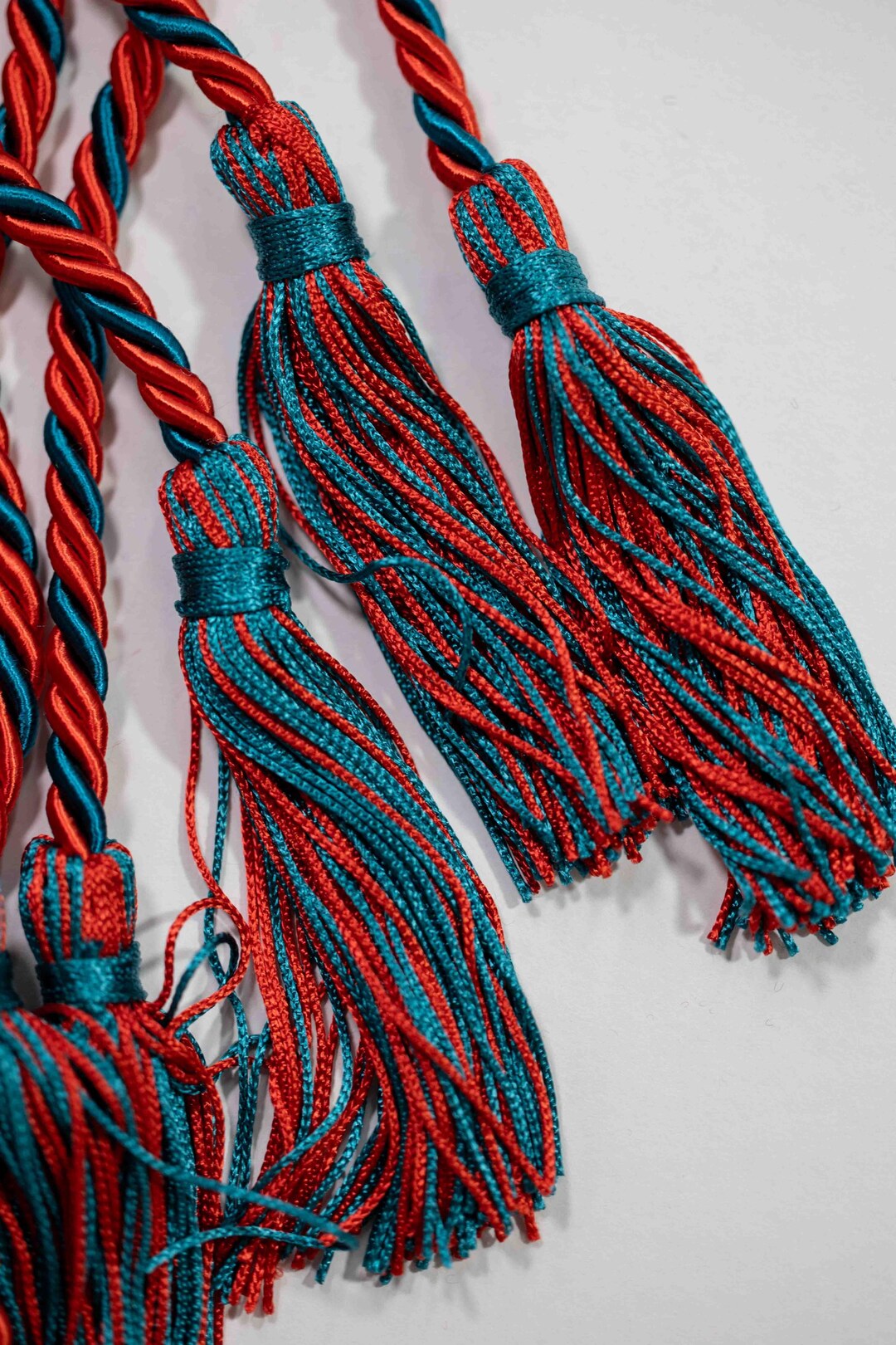 BACK ORDER Red ,red and Teal Graduation Cord, Honor Cord, Twisted Cord ...